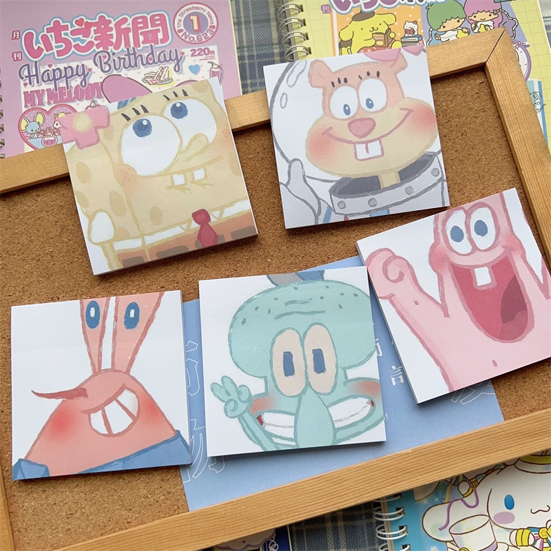 (50 Sheets/copy) Cute Note Paper SpongeBob Cartoon Note Paper Girl ...