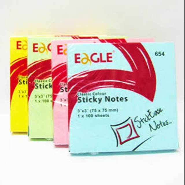 Sticky Note EAGLE 654 75X75mm Pastel (100 sheets) | Shopee Philippines