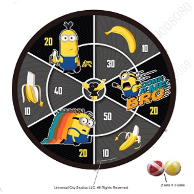 MINISO Minions Collection 11.5in. Nylon Dart Board Set (with 6 Balls ...