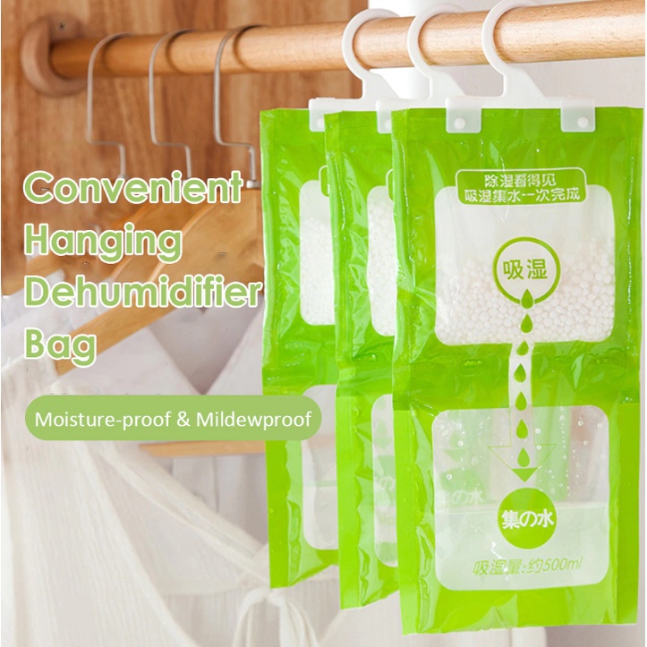 Desiccant Hanging Dehumidifier Bags Rain Drying Bag Wardrobe Hanging ...