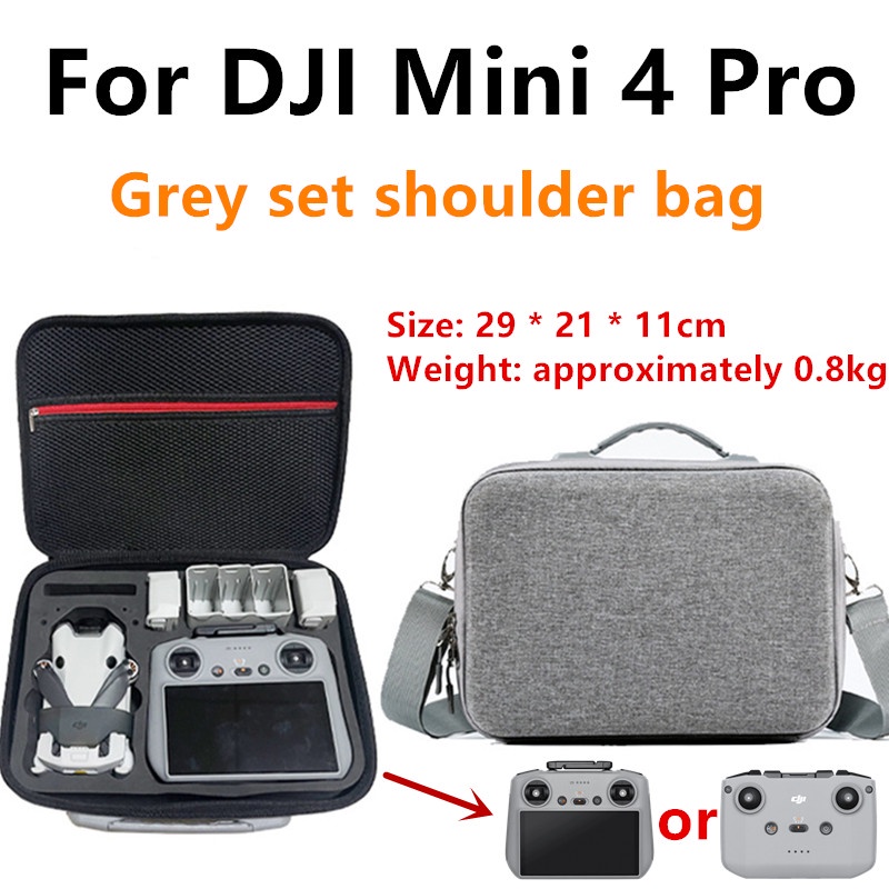 For DJI Mini 4 Pro Shoulder Bag Gray Storage Box Compatible with RC 2 ...