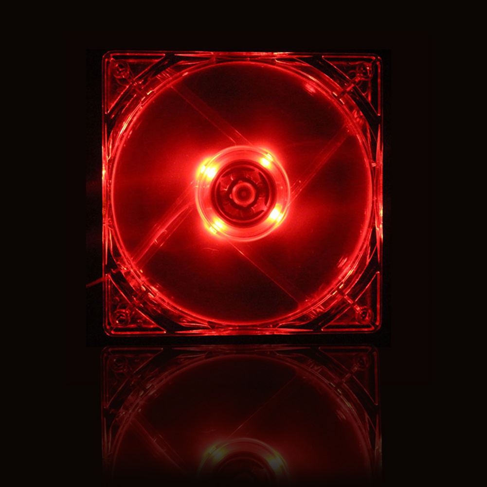 140mm 4-Pin PWM PC Computer Case CPU Cooler Cooling Fan with Red LED ...
