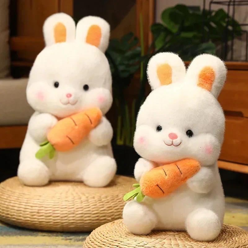 Super Cute Carrot Big White Bunny Plush Toys Cartoon Stuffed Animals ...