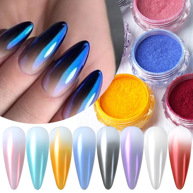 Magical Mirrors Nail Top Coat Gel powder Metal Glitter Powder ...