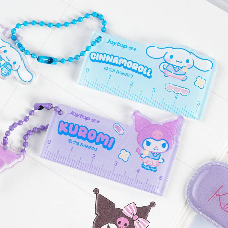 4 Pieces Sanrio 5cm Kuromi Mymelody Cinnamoroll Pochacco Ruler Cute Dog ...