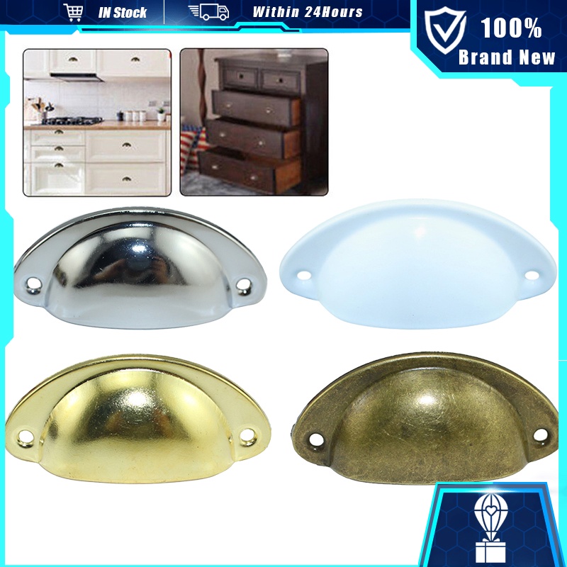Metal Kitchen Cabinet Door Handle Furniture Cupboard Drawer Shell Pull ...