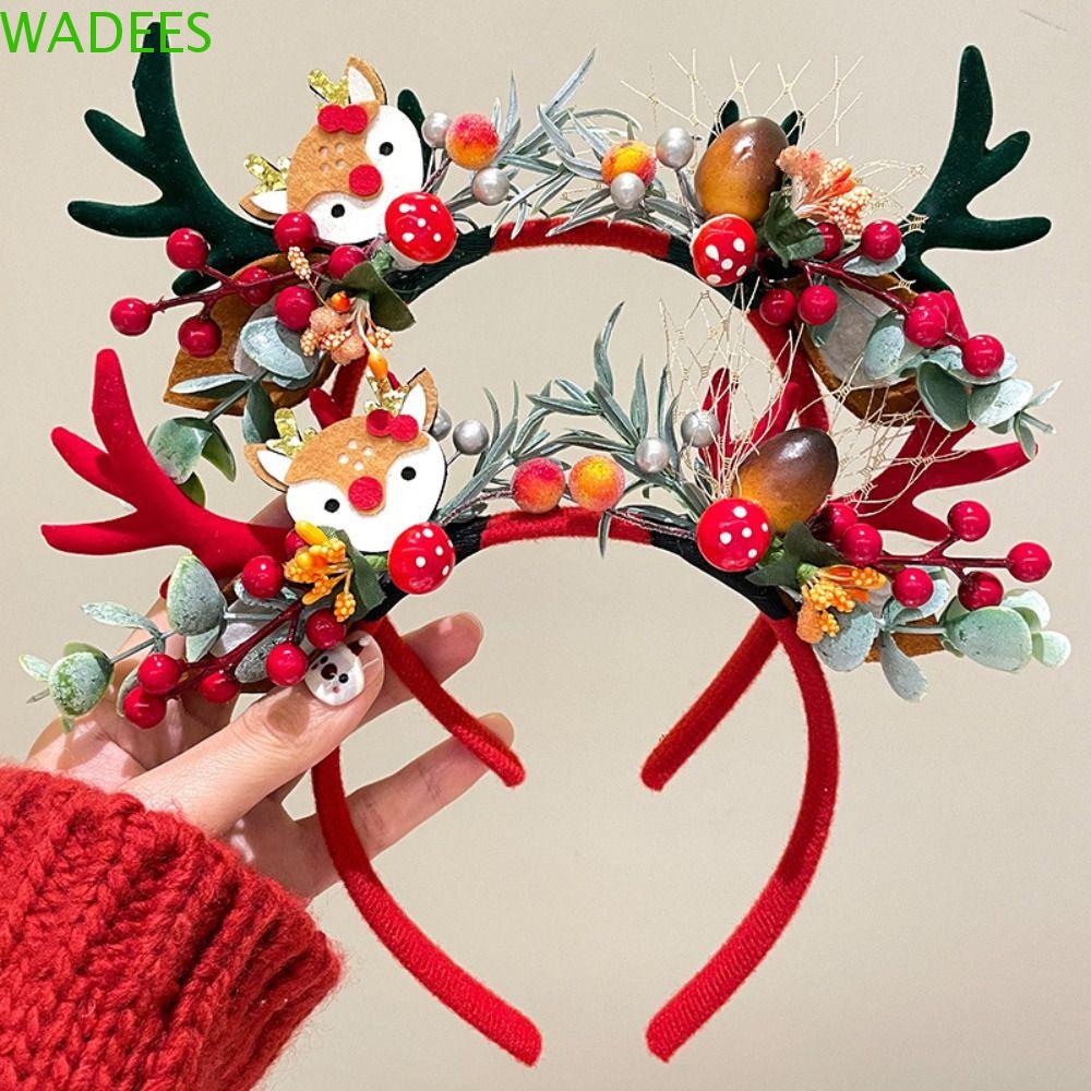 WADEES Christmas Headband, Elf Santa Claus Antlers Headband, Cute Fawn ...