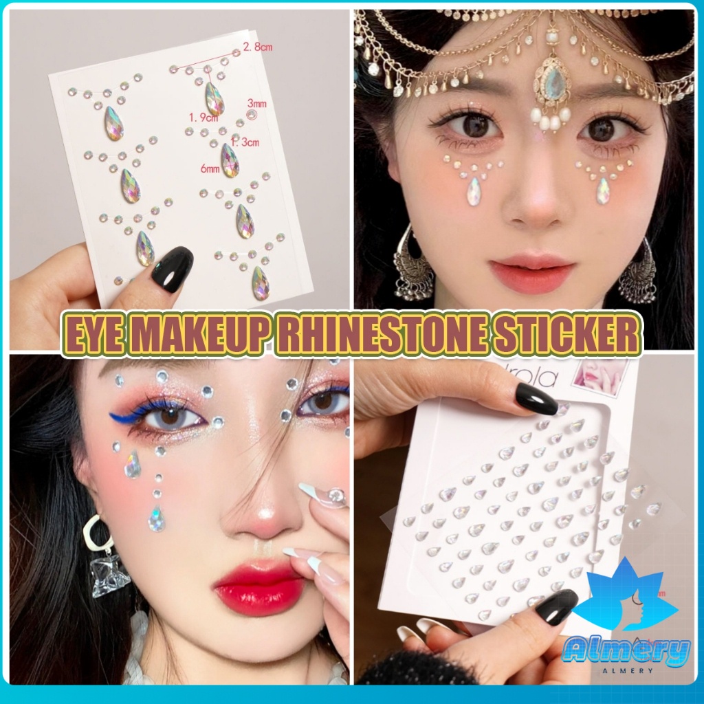 Almery Eye Makeup Rhinestone Diamond Sticker Eyebrow Eye Forehead Face ...