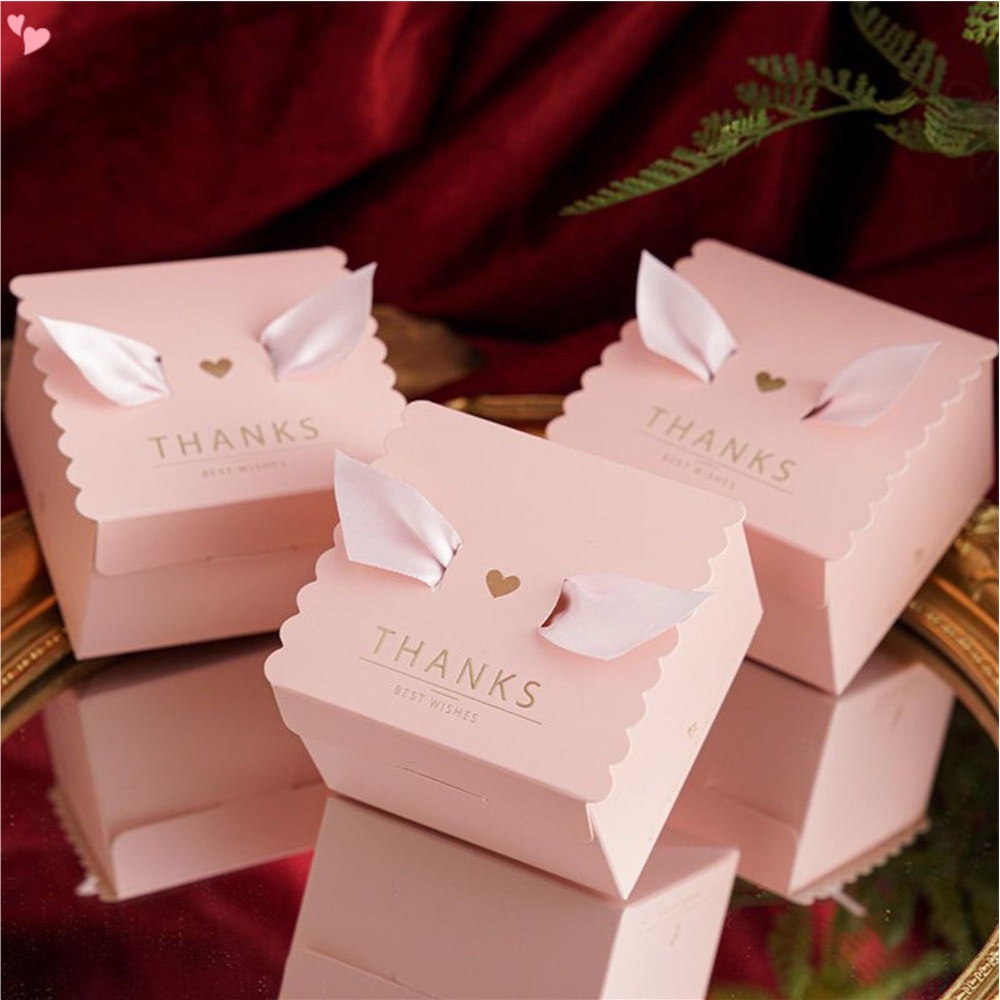 Kraft Paper Candy Box, DIY Folding Small Chocolate Boxes for Wedding ...