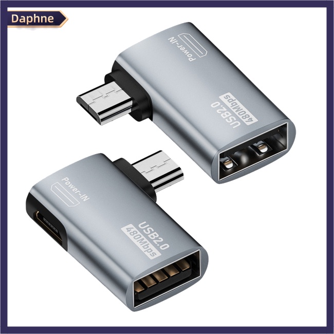 Daphne OTG Cable Adapter 4K 90 Degree Left / Right Angle Powered Micro ...
