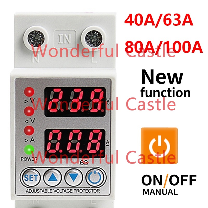 Dual Display 40/A63A 230V Din Rail Adjustable Digital Over Under ...