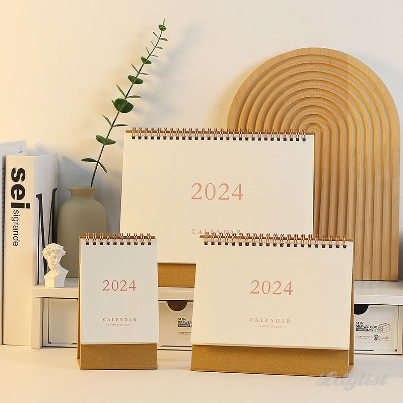 Simple Ins Style Desk Standing Calendar 2024 Portable Calendar Monthly ...
