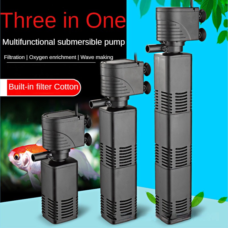 Fish tank submersible pump for filtration and oxygenation of active ...