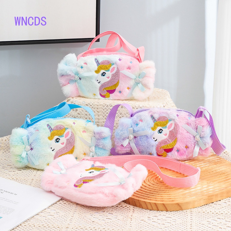 WNCDS Unicorn Fashion Plush Shoulder Bags Handbag Cute Girl Plush ...