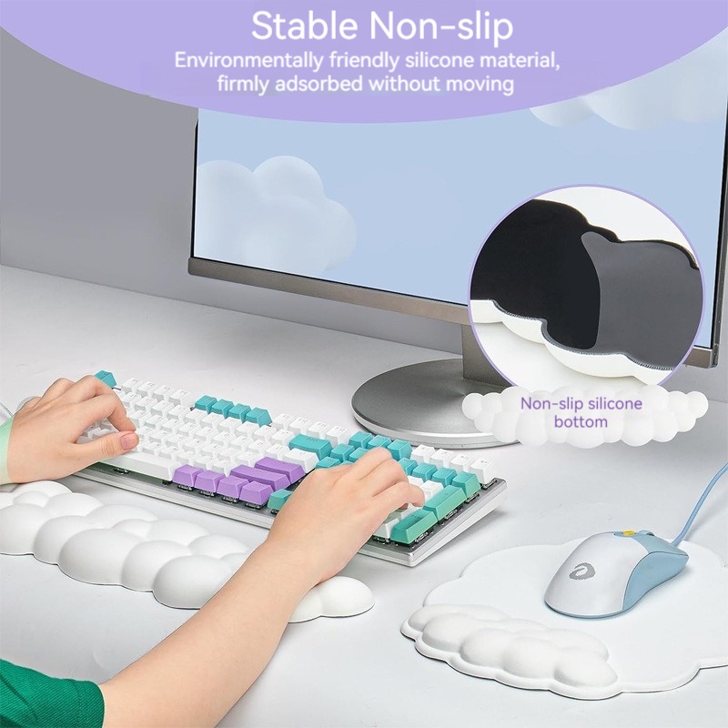 Cloud Mouse Pads Keyboard Wrist Pad with Soft Leather Material Memory ...