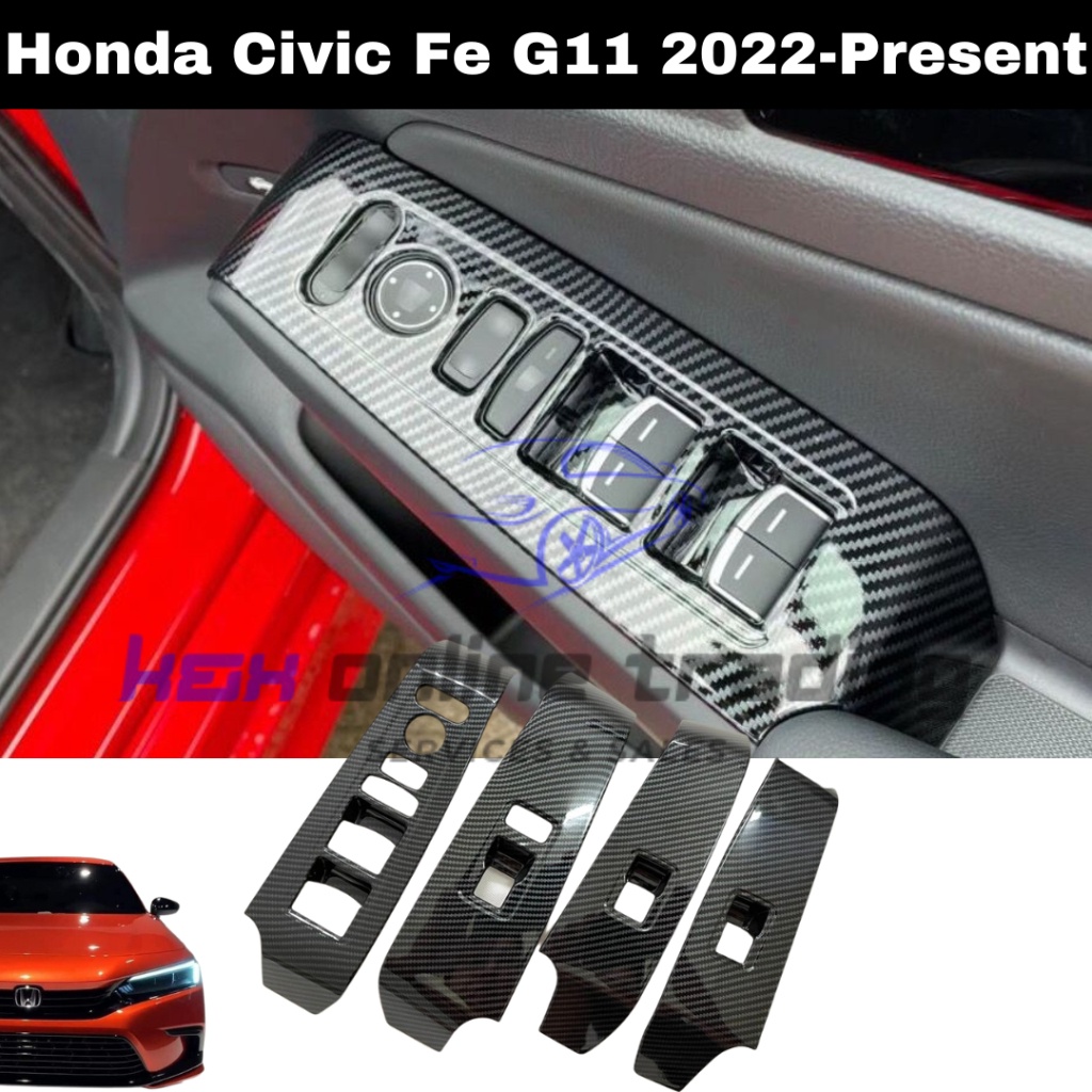 Honda Civic FE G11 2022-2024 Carbon Trim Power Windows Panel Protector ...