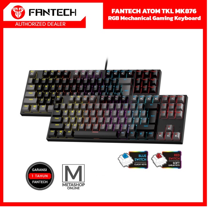 Fantech ATOM MK876 TKL RGB Mechanical Gaming Keyboard 87 Keys | Shopee ...