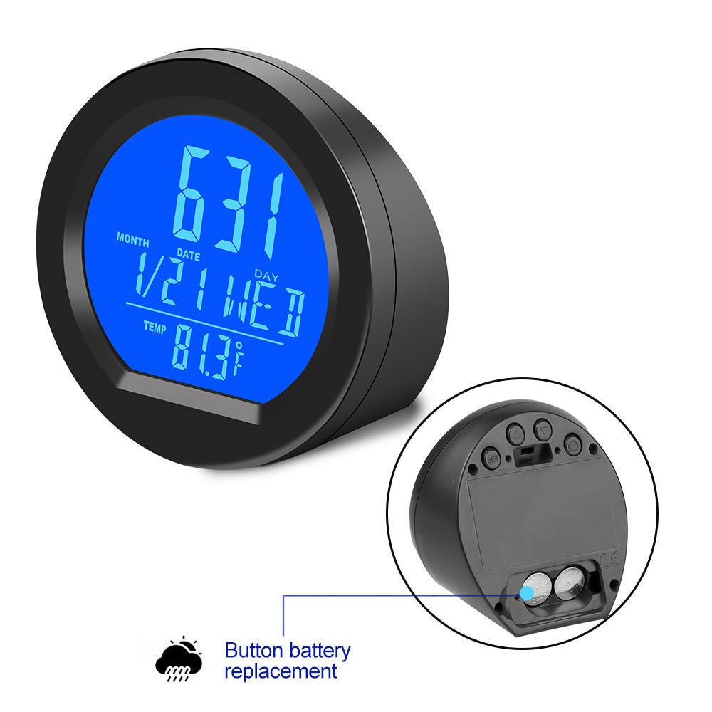Small Electronic Clock for Dashboard Car Clock Solar Car Clocks For ...