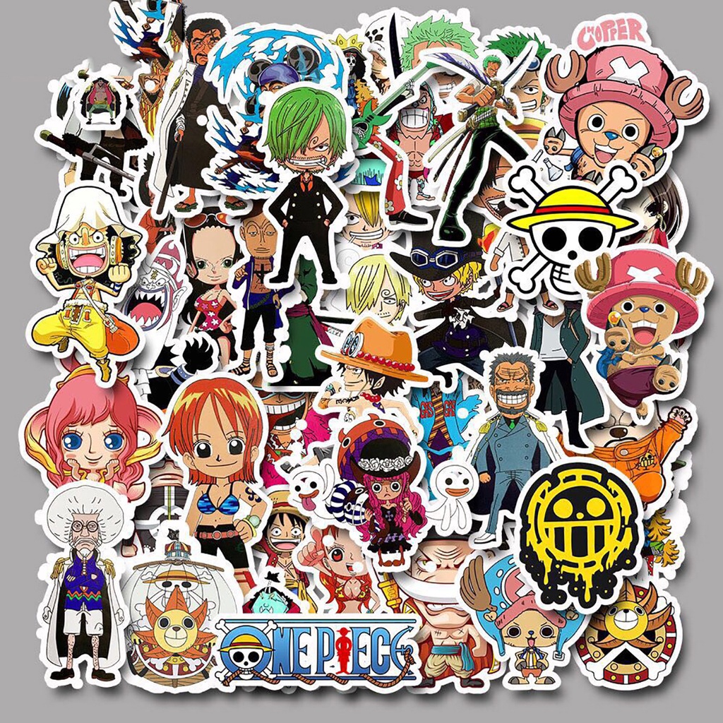 50PCS Cartoon Sticker Graffiti Waterproof Sticker One Piece DIY Funny ...