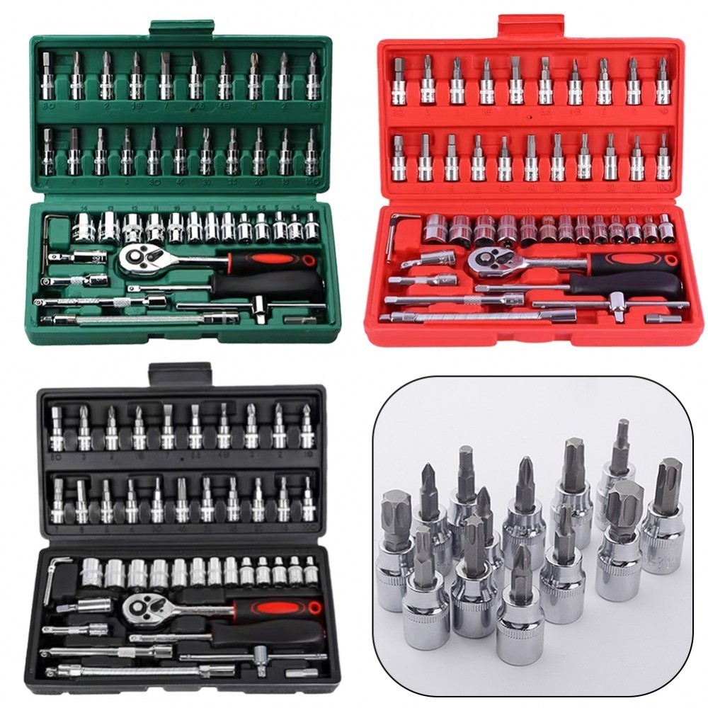 Socket Wrench Set Multiple Socket Sizes Organized Storage Stop Ball ...