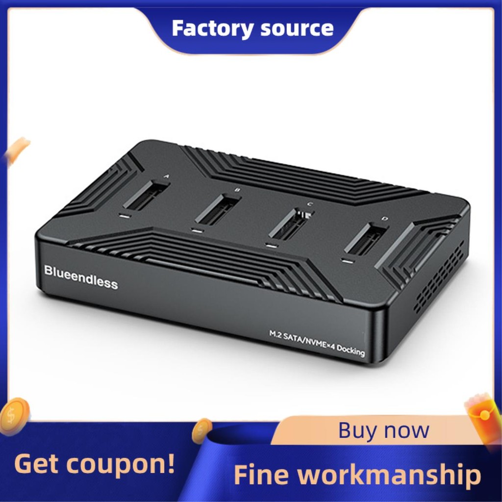 4 Bay M2 SSD Box Type C USB3.2 10Gbps M.2 NVME SATA Ngff Dual Protocol ...