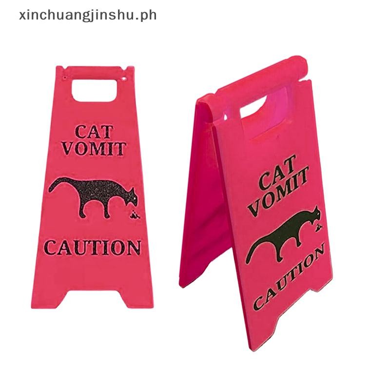 XIN 1/2Pcs Cat Vomit Caution Sign 3D Printed Yard Sign Cat Vomit ...
