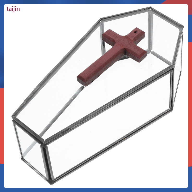 Small Coffin Shadow Glass Box Trinkets Glass Coffin Terrarium Box with ...