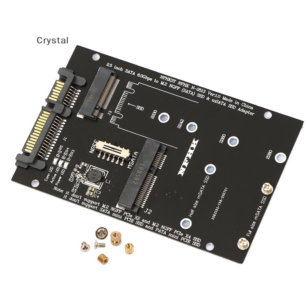 Crystal- M.2 NGFF MSATA SSD to SATA 3.0 Adapter 2 in 1 Converter Card for PC Laptop NEW | Shopee ...