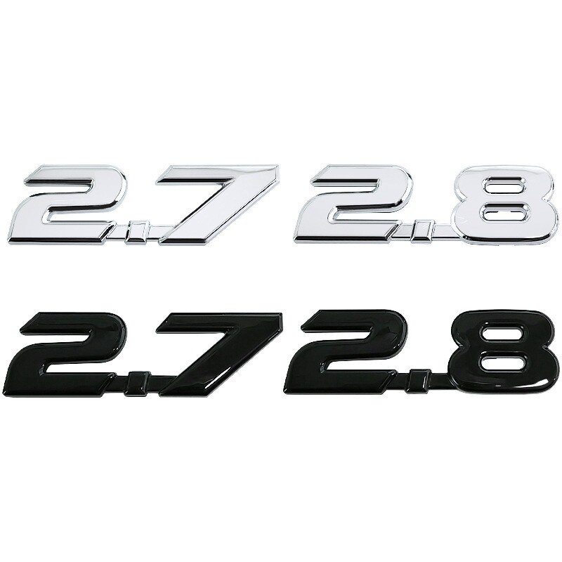 Car displacement logo 2.7 digit emblem 2.8 Rear trunk sticker Car body ...