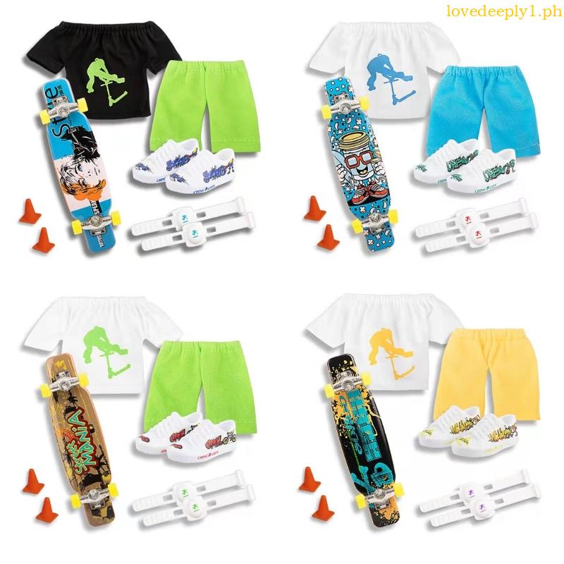 Love Finger Skate Board Finger Toy Set Fingerboard Shoes And Pants Mini ...