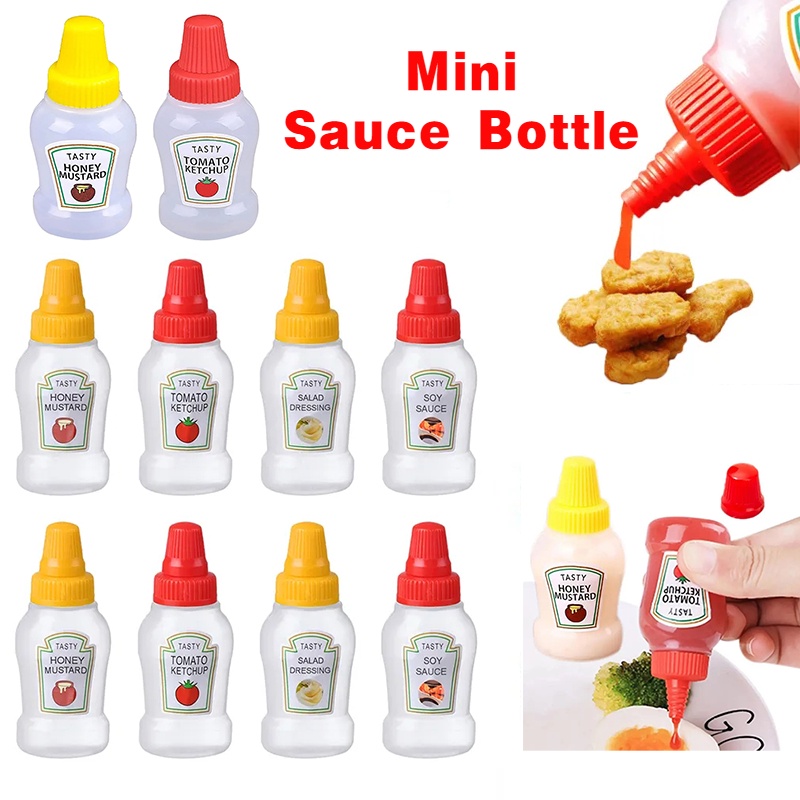 2/4/8PCS Mini Condiment Squeeze Bottle/Plastic Tomato Sauce Honey ...