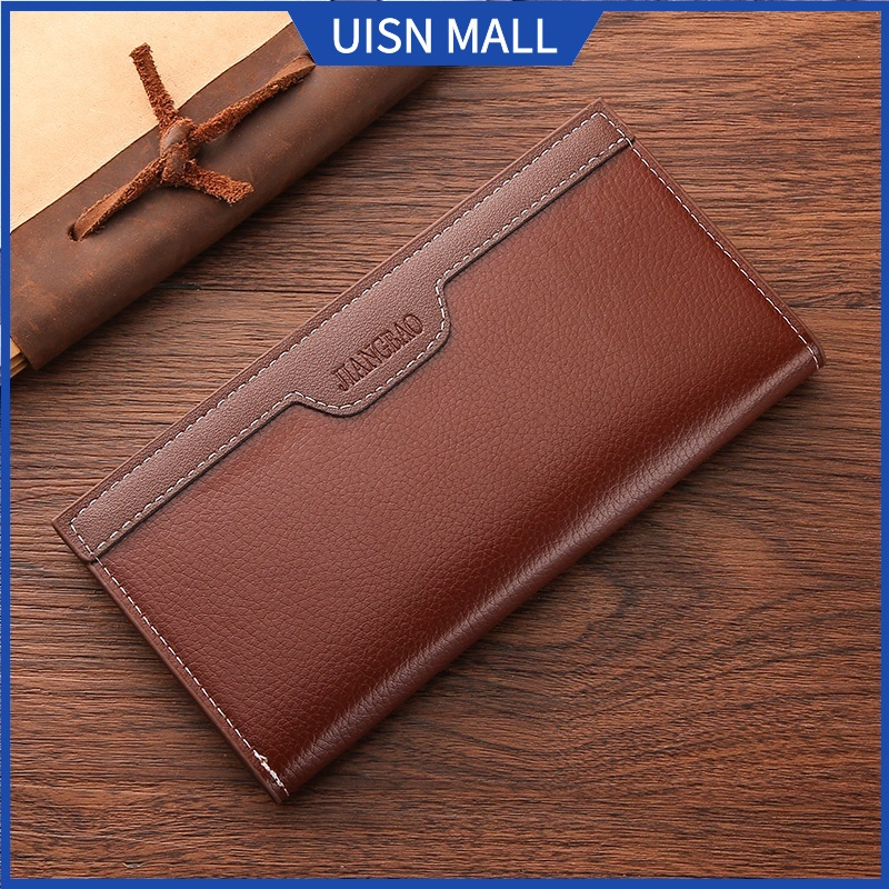 UISN #NB849 Mens Wallet Long Wallet for Men Leather Wallet with Zipper ...