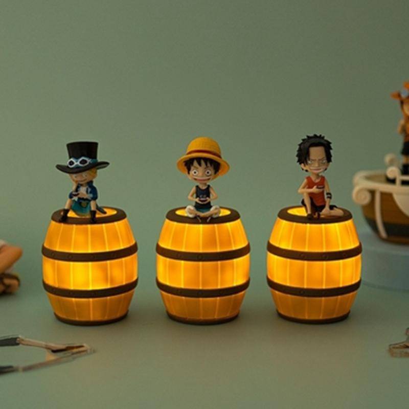 One Piece Luffy barrel night light, Luffy, Ace, Saab animation bedside ...