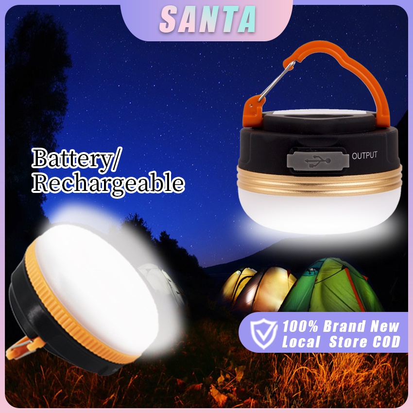 Portable Night Light USB/Battery Charging LED Outdoor Camping Hiking ...