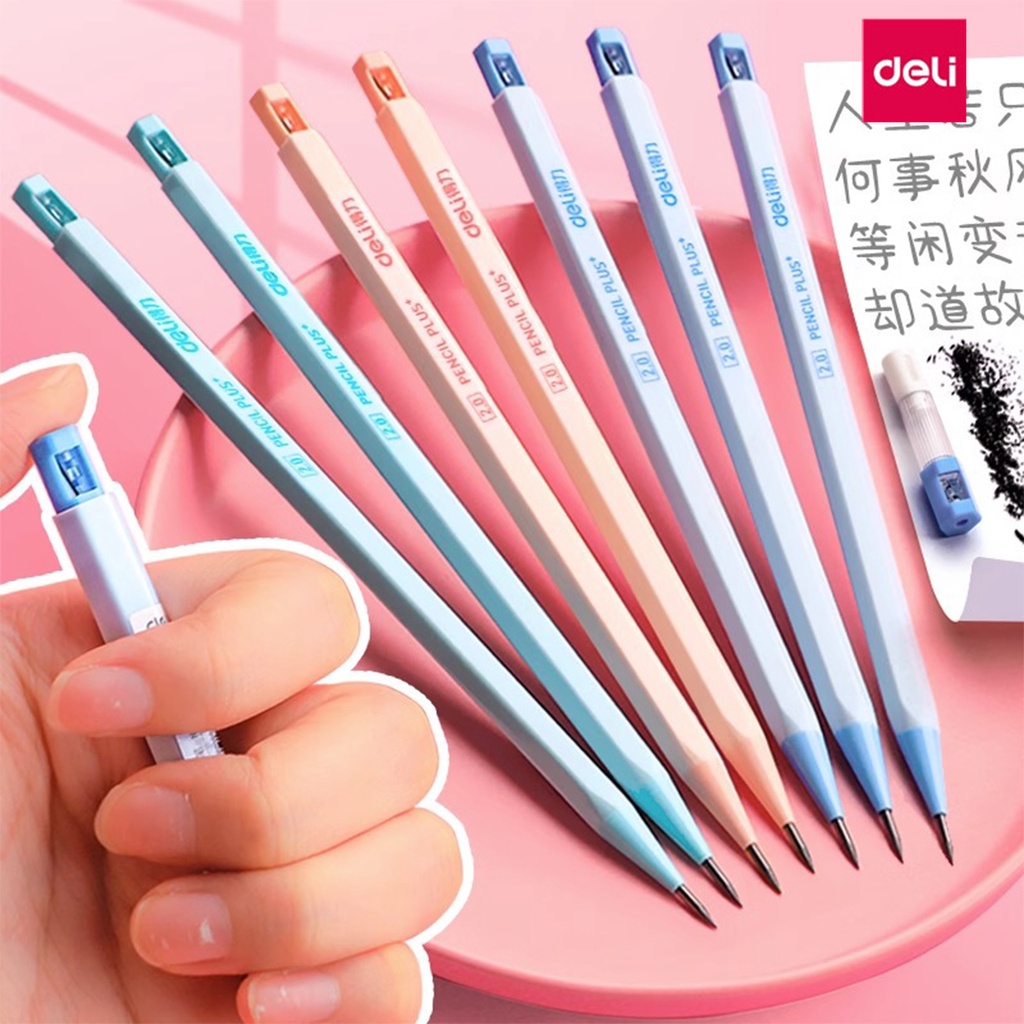 Deli 58800 Push Type Mechanical Pencil 2.0mm Automatic Pen Comes with ...