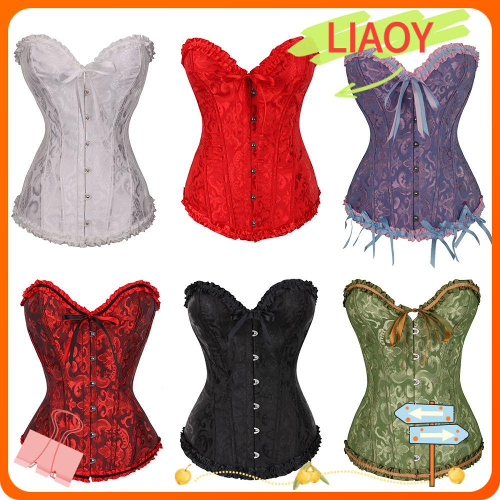 LIAOYING1 Corset Bustier Top Women Top Lace-Up Fancy Dresses Overbust ...