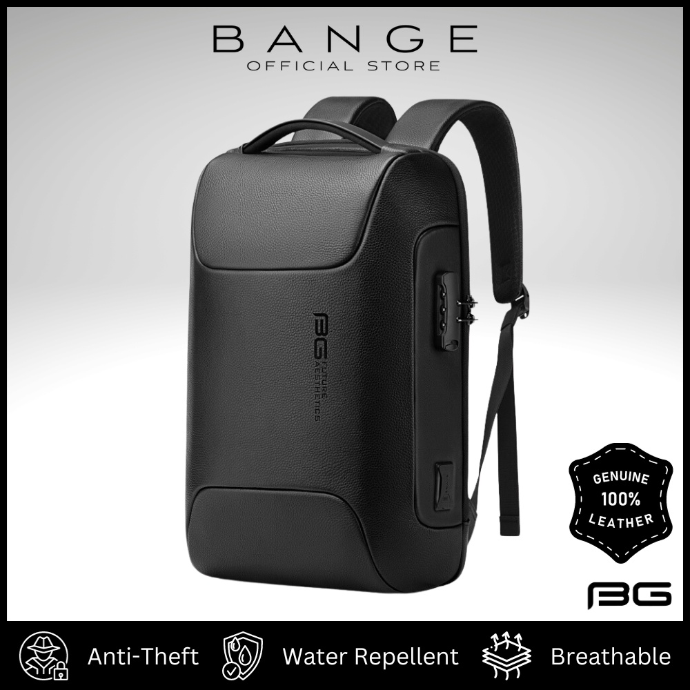 BANGE 6622 Men's Genuine Leather Backpack Style and Durability for work ...