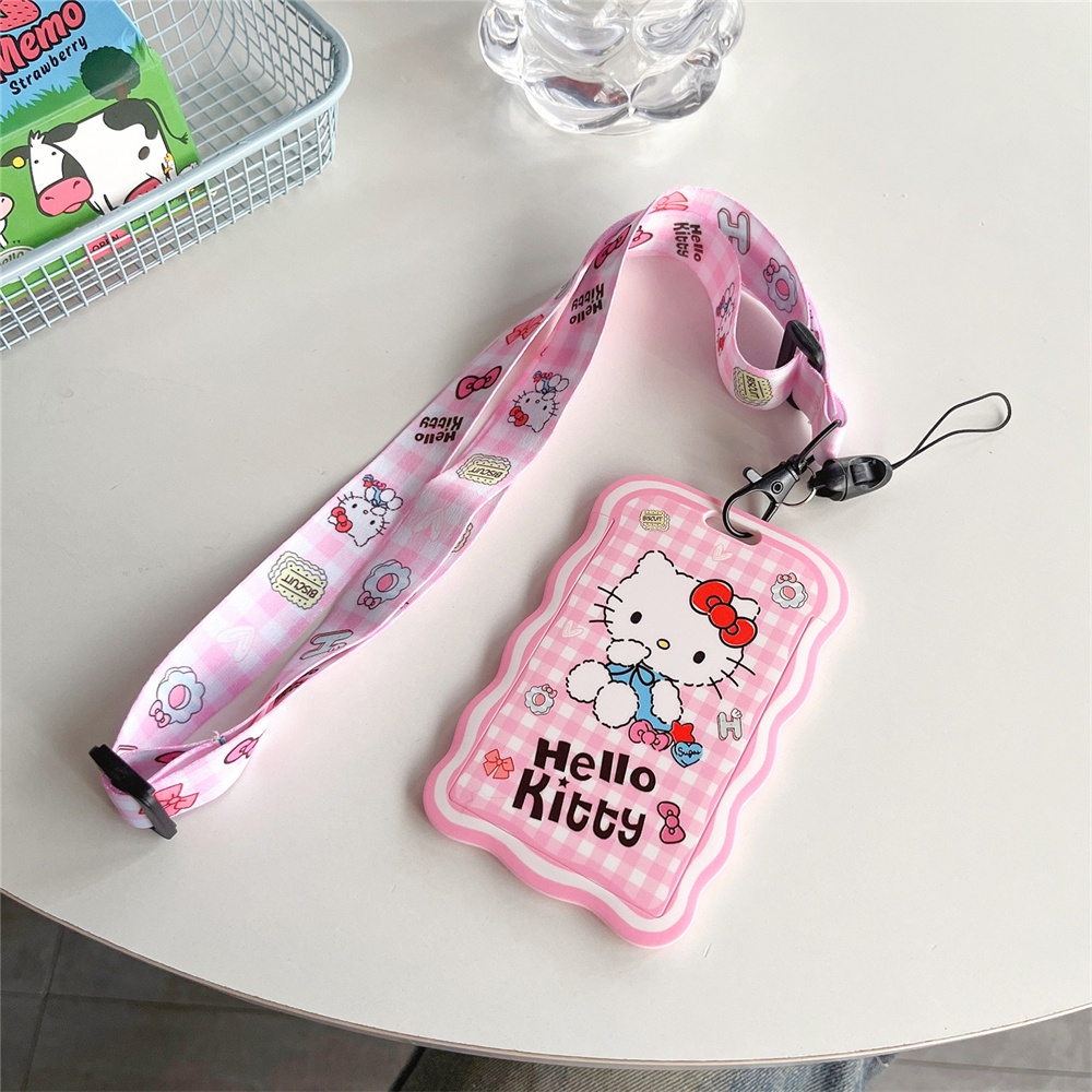 Cute Carton Hello Kitty Bank Card/ Student ID/ Bus Card Lanyard Badge ...