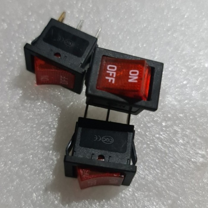 MERAH HITAM Rocker switch on off dispenser black 2p on off switch - Red ...