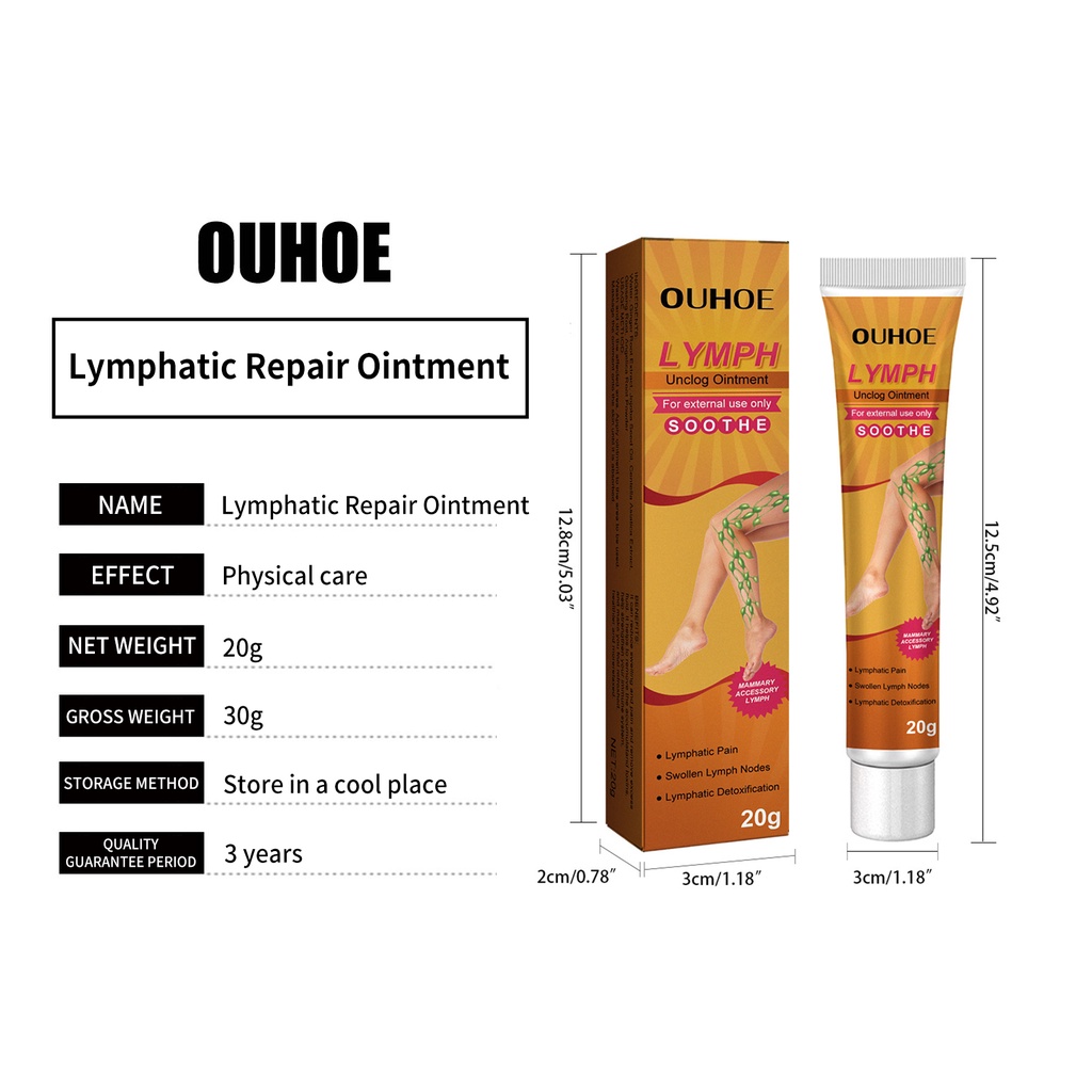 OUHOE Lymphatic Soothing Ointment Detox Cream Armpit Lymph Unclogging ...