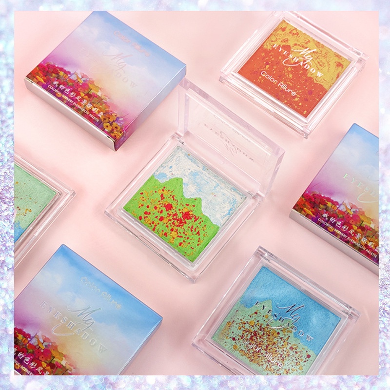 Landscape Landscape Painting Eyeshadow Palette Three-Color Niche Stage ...