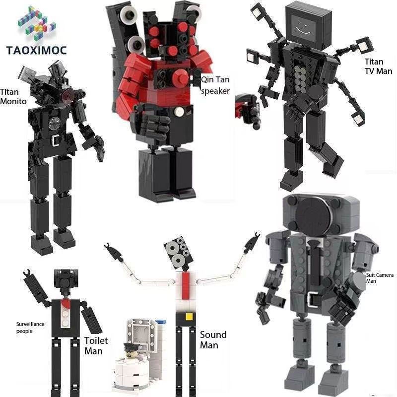 Skibidi Toilet Building Blocks The Audio Man and Camera Man Toys DIY ...