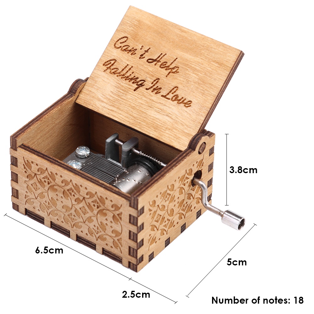 Hand-cranked Wooden Music Box You Are My Sunshine/Can't Help Falling In ...
