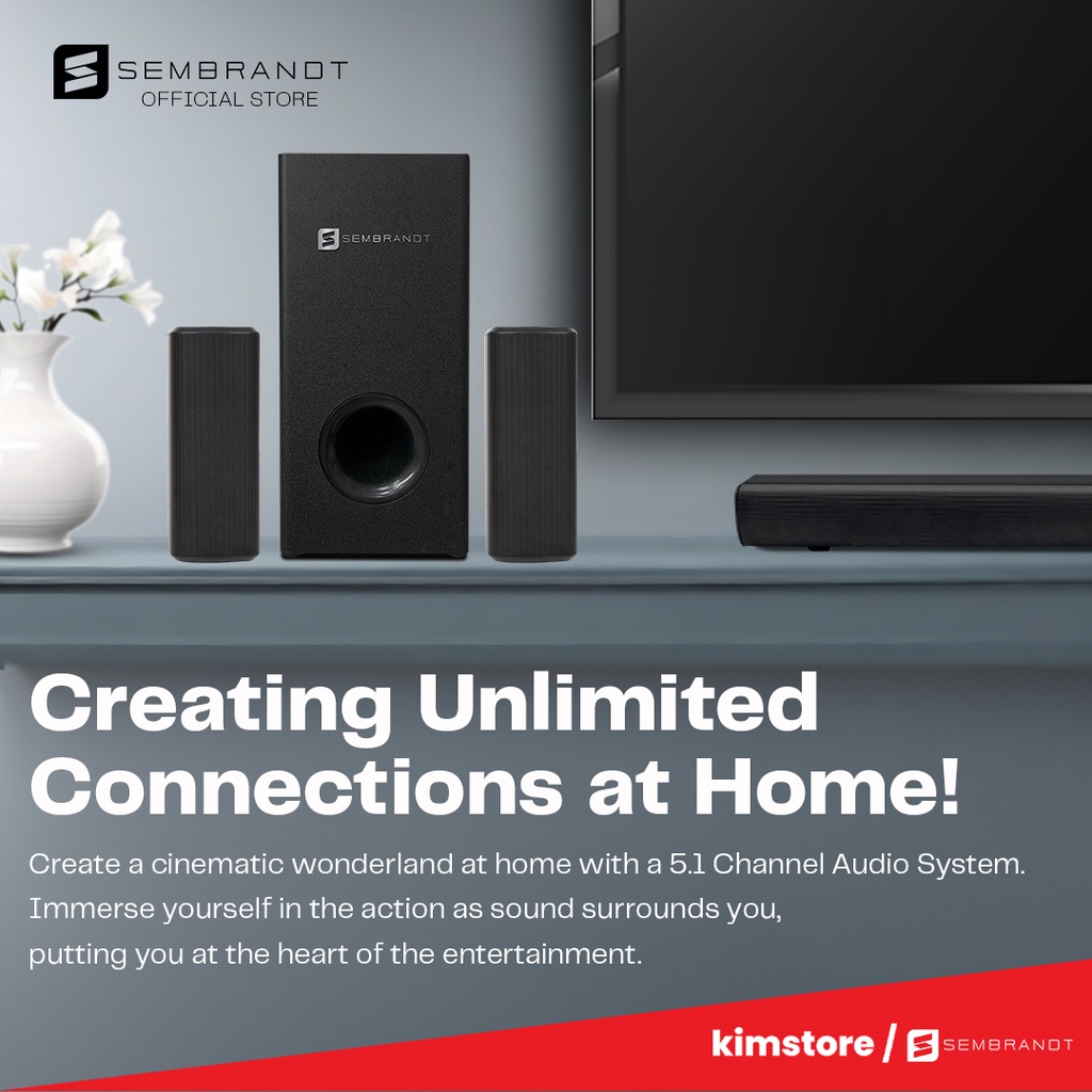 Sembrandt TR-S200 5.1CH Soundbar and Subwoofer with Surround Speakers ...