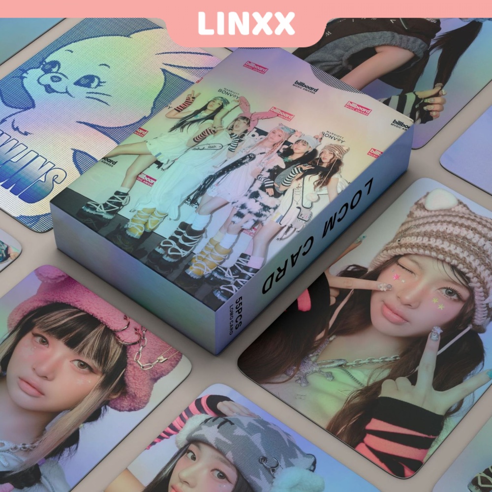 LINXX 55 Pcs NJ Holographic Laser Card Kpop Photocards Postcards Series ...