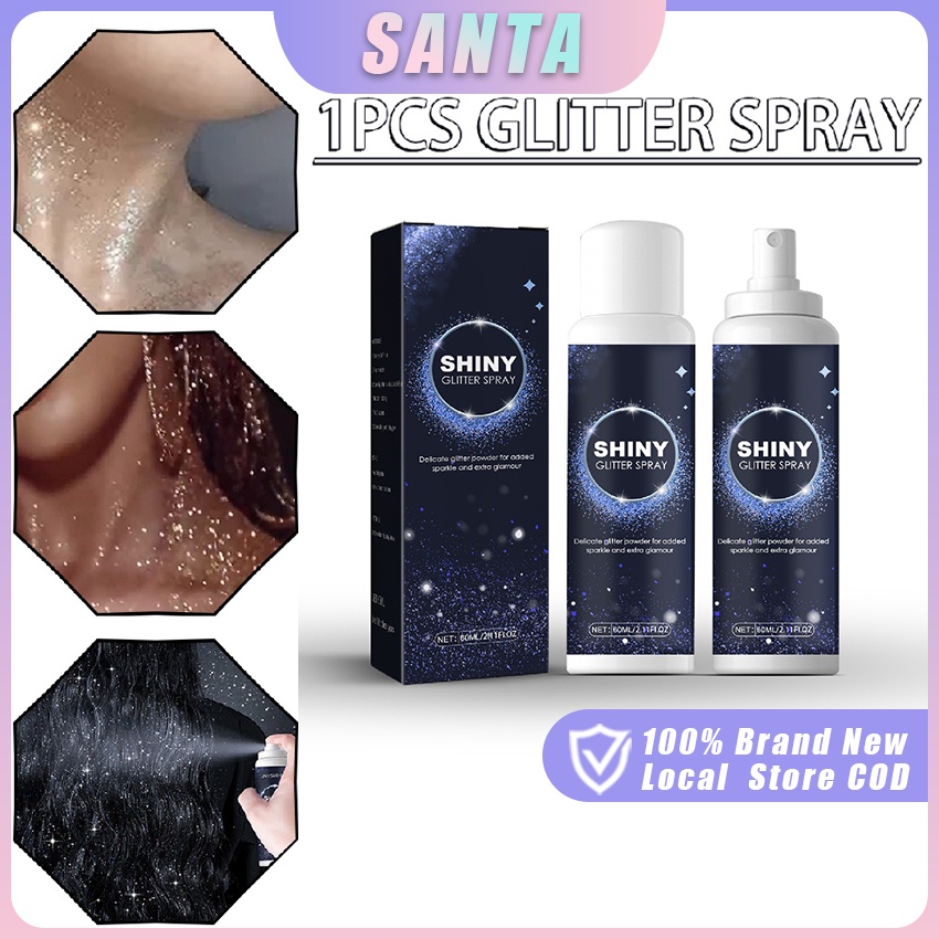 60mL Shiny Glitter Spray Hair Body Clothes Glitter Spray Safe Halloween ...