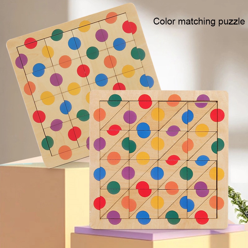 Fun Wooden Color Matching Puzzles,Kids Montessori Early Education ...