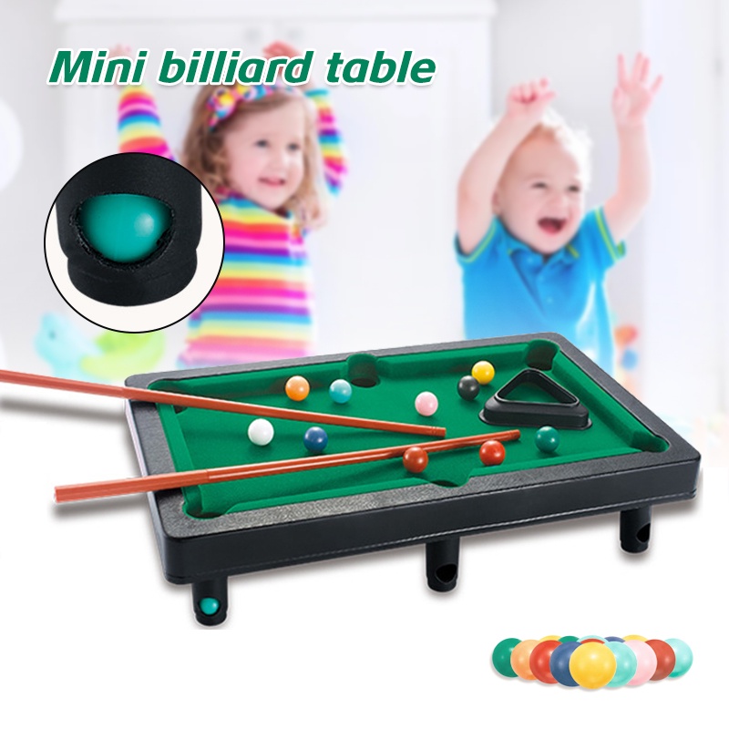 Mini Billiard Table Set Indoor Pool Game Table with Ball and Chalk ...
