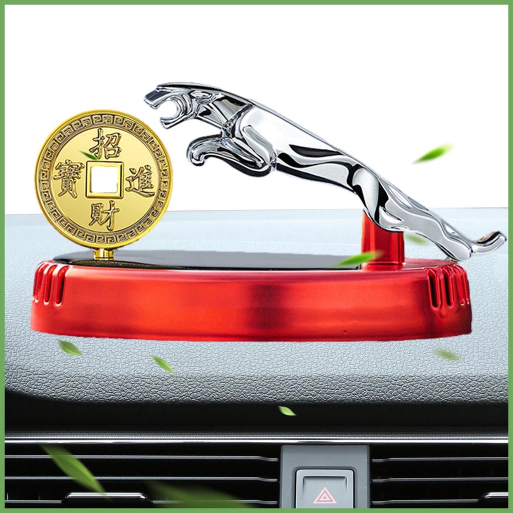 Rotating Solar Powered Car Cheetah and Coin Rotating Car Fragrance Air ...