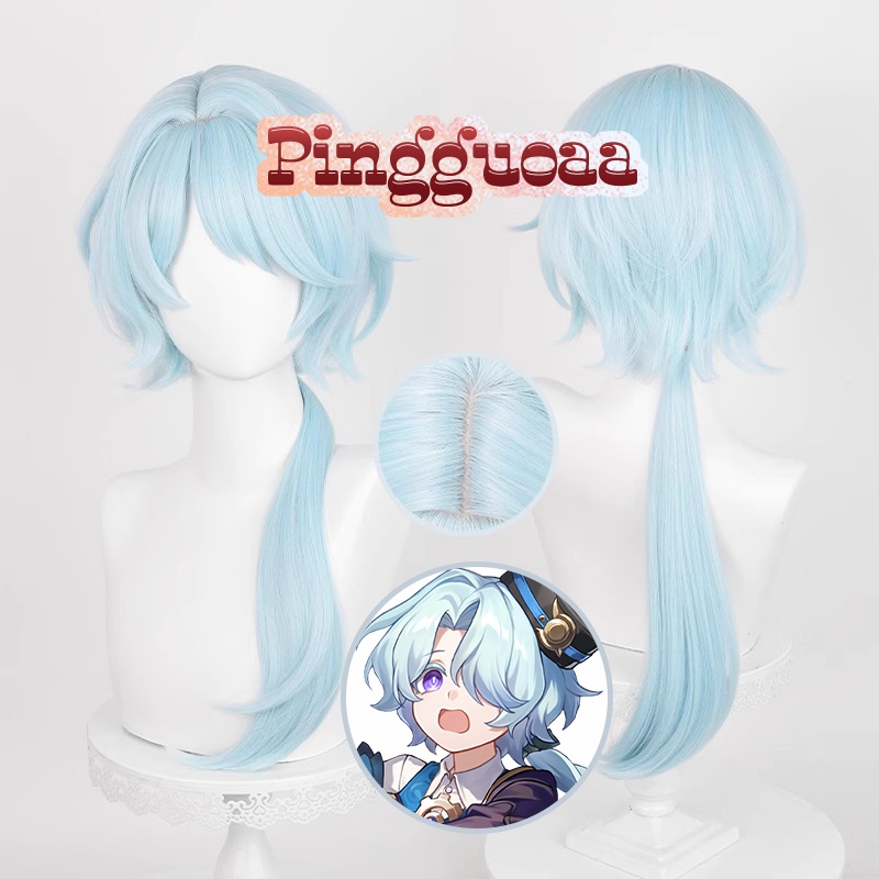 Game Honkai: Star Rail Misha Cosplay Wig 70cm Long Light Blue Heat ...